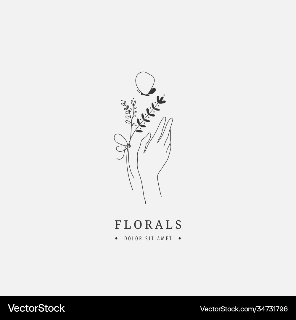 Abstract logo design template - hands Royalty Free Vector