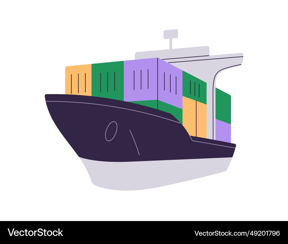 Cargo ship loaded with goods in containers marine Vector Image