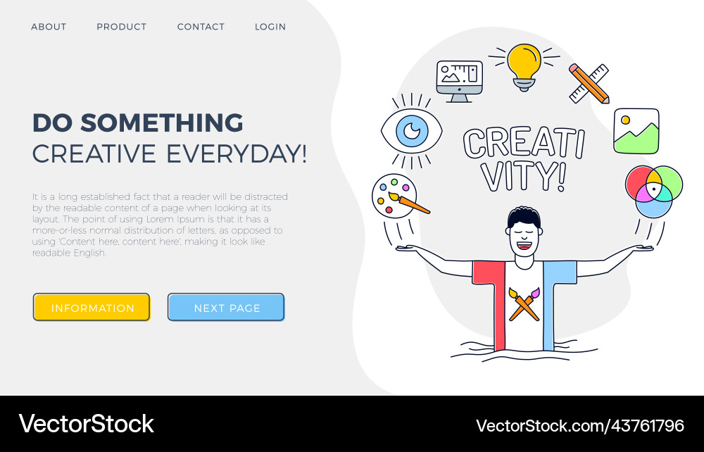 Concept of the creativity hand draw silhouette Vector Image