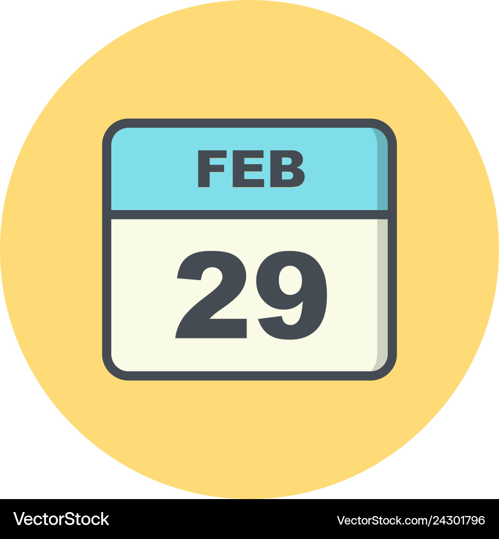 February 29th date on a single day calendar Vector Image
