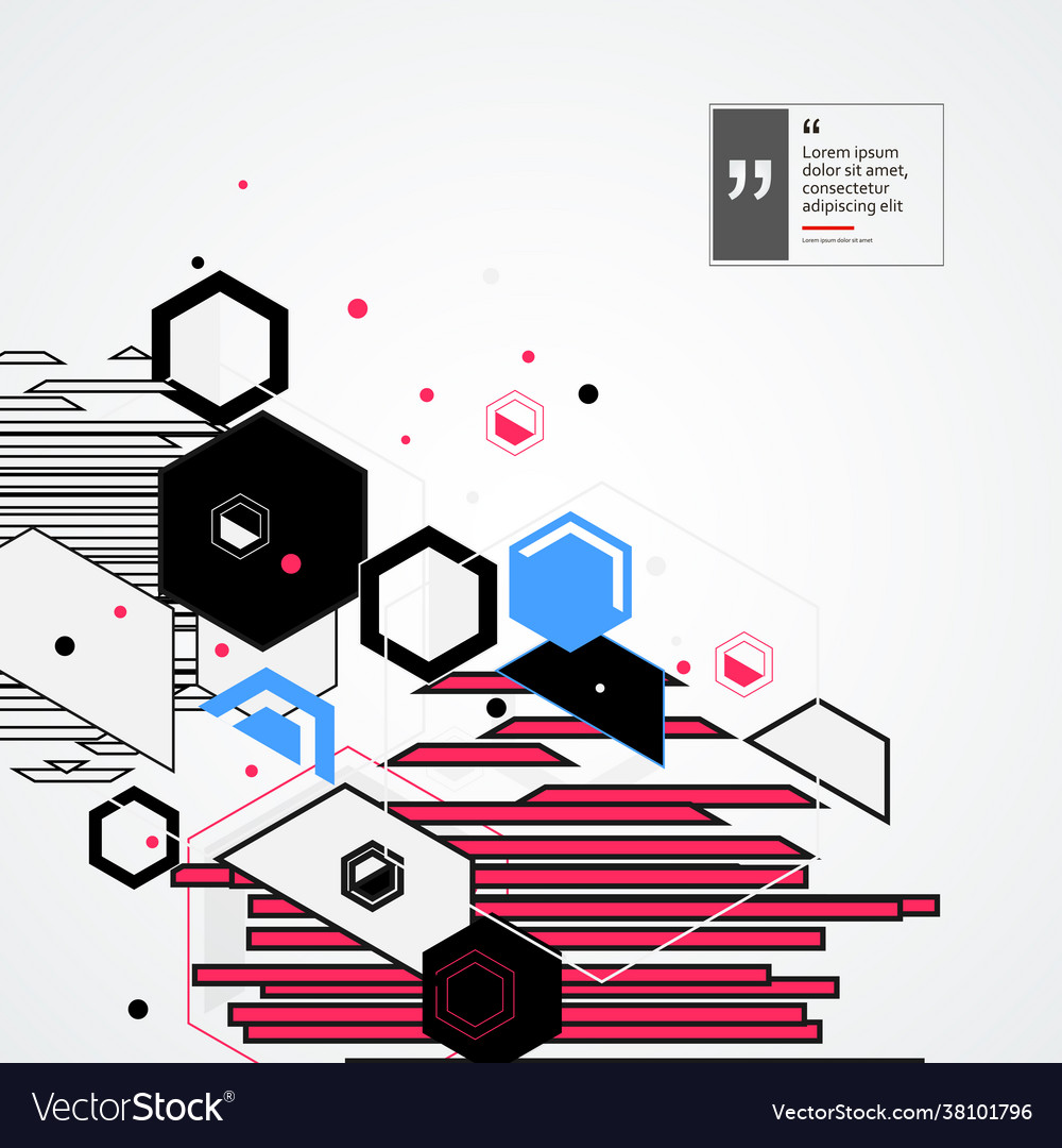 Hexagonal structure lattice geometric abstract Vector Image