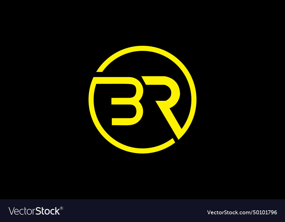 Initial letter br in circle shape logomark Vector Image