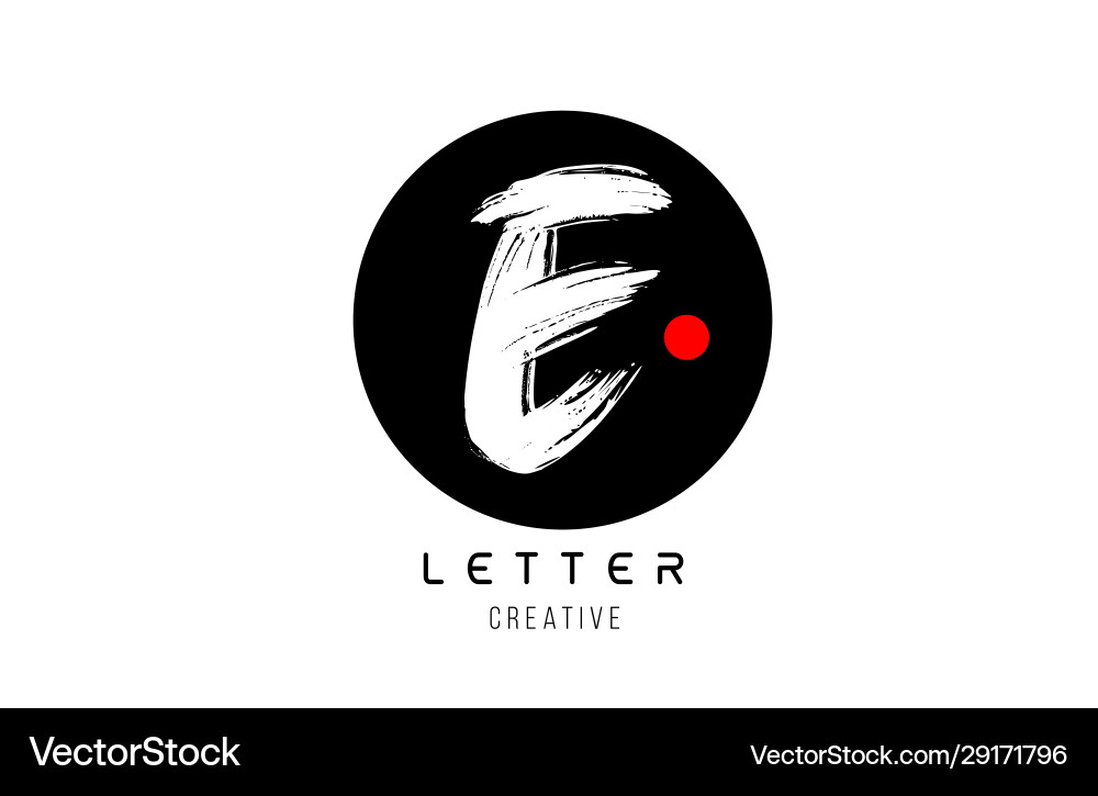 Letter alphabet e grunge grungy brush design Vector Image