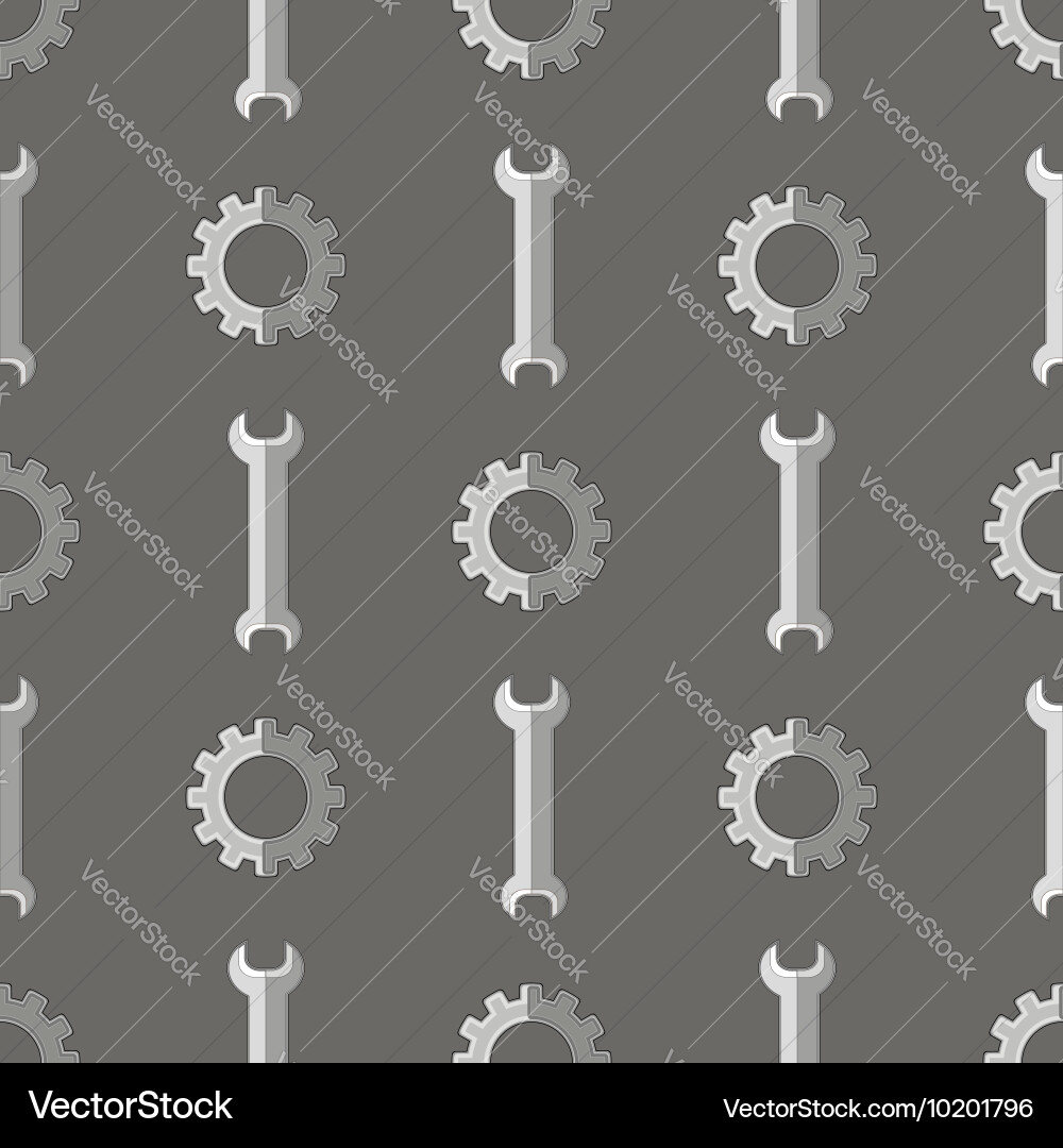Set of metallic wrench grey seamless pattern Vector Image