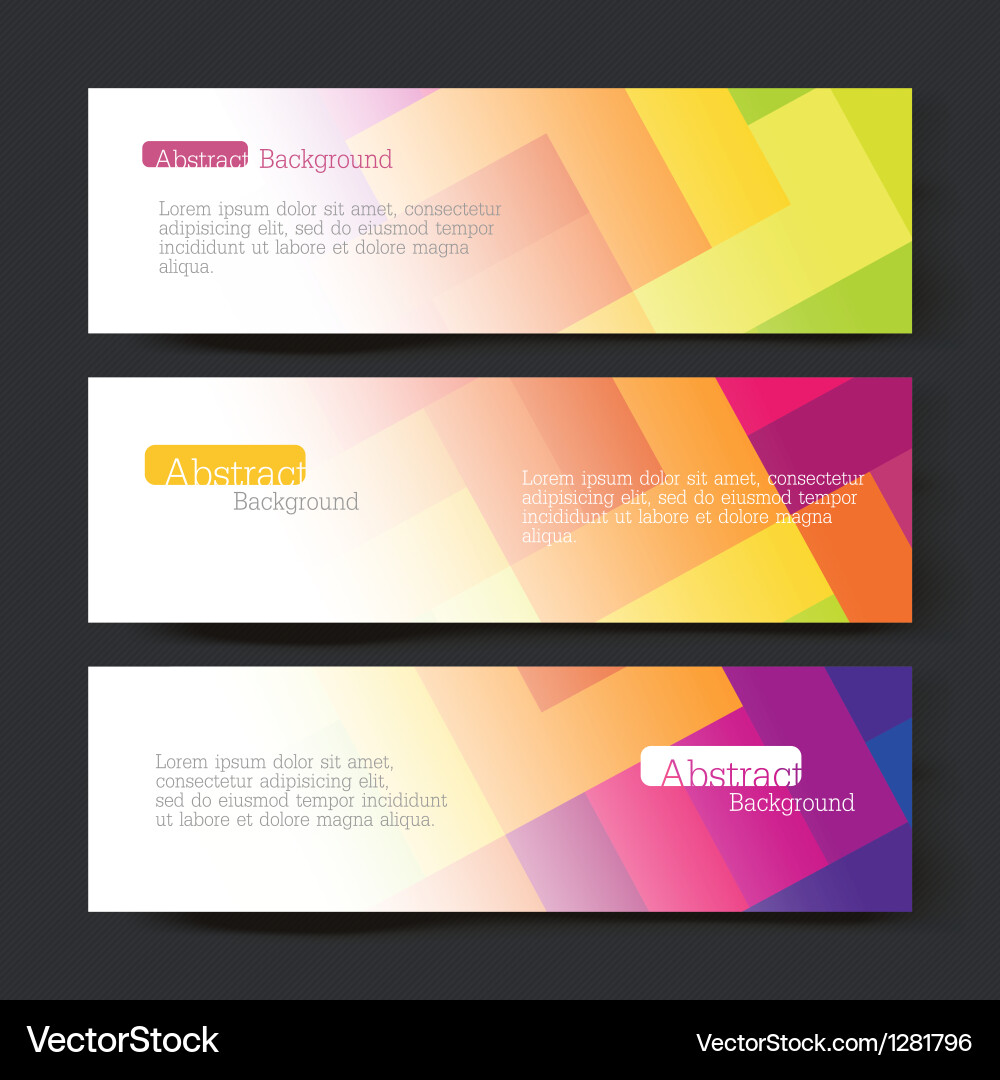 Set of three colorful banners Royalty Free Vector Image