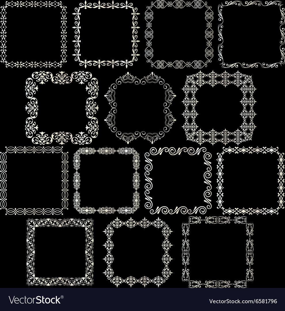 Silver square frames Royalty Free Vector Image