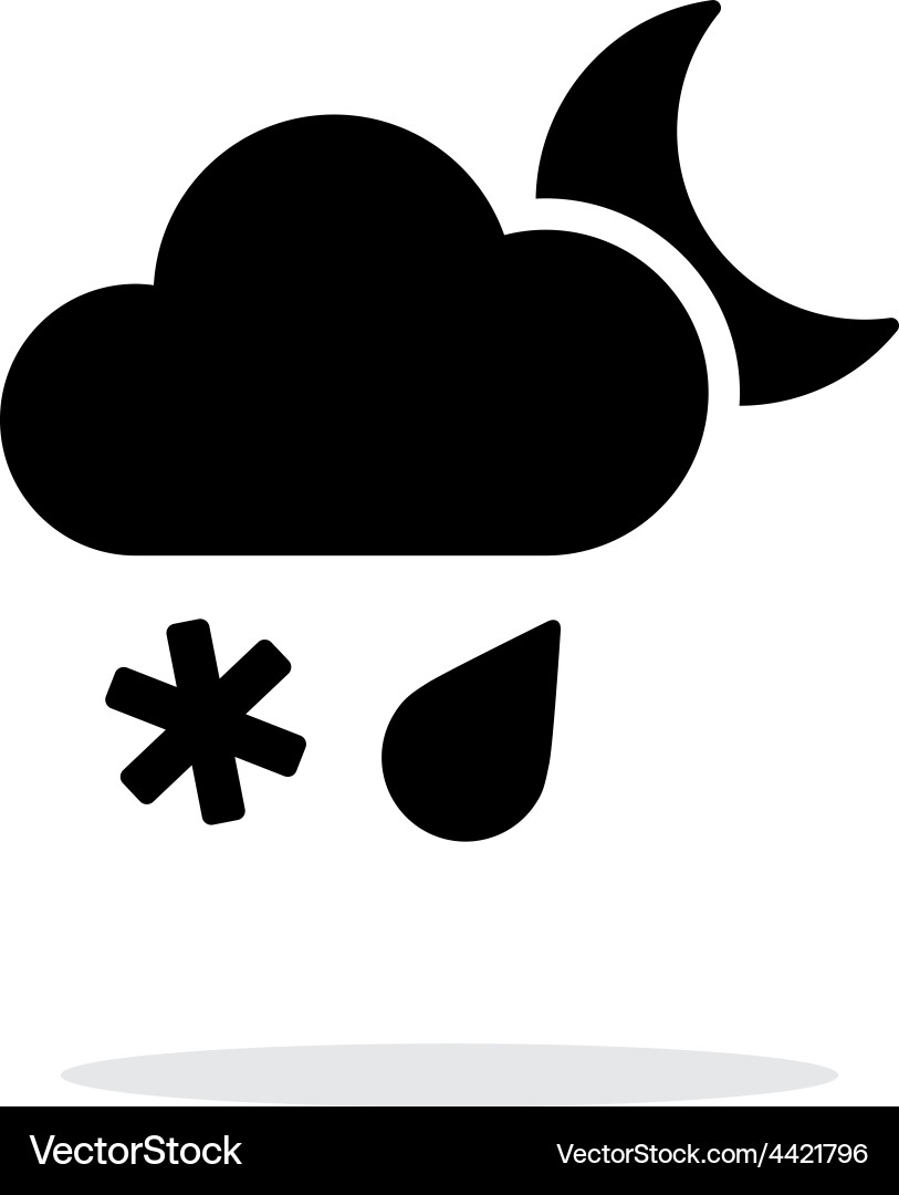 Sleet at night weather simple icon on white Vector Image