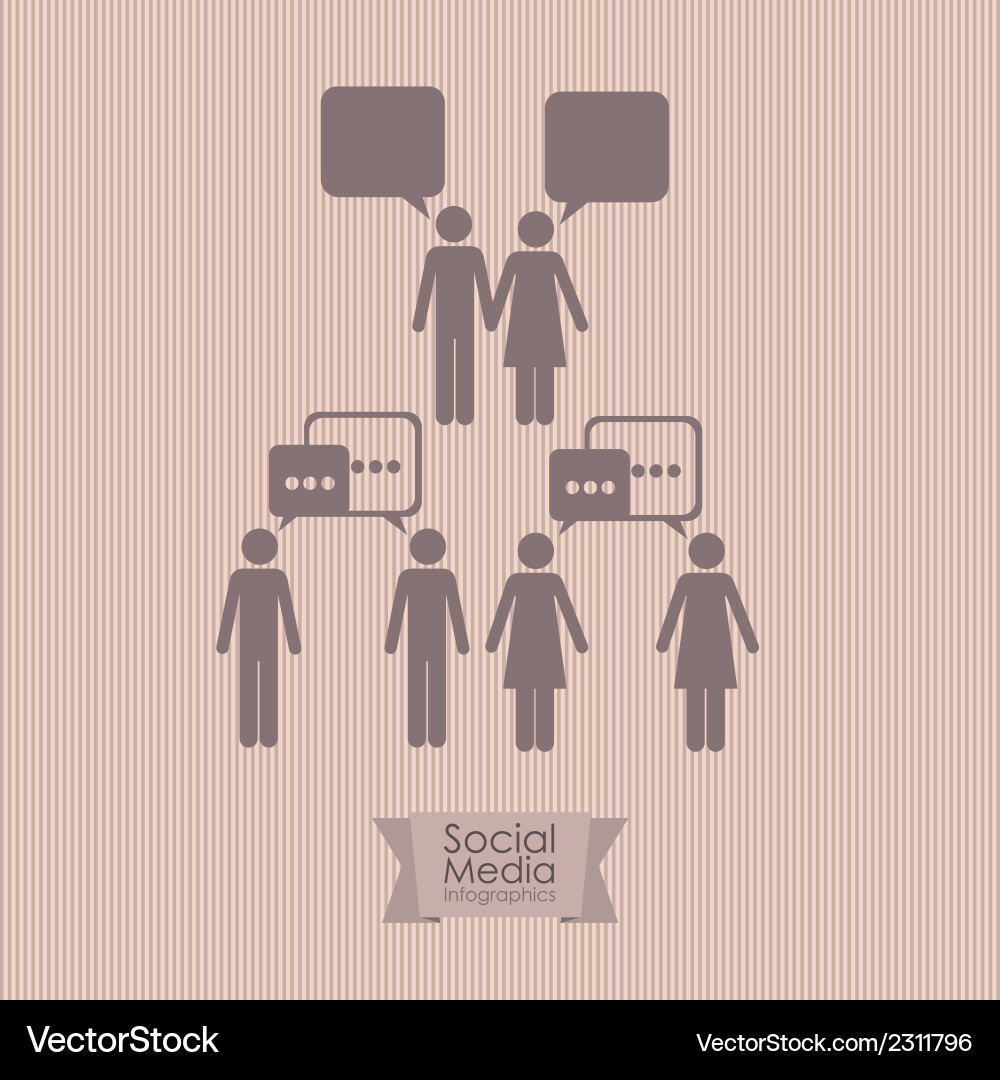 Social media infographic with networks Royalty Free Vector