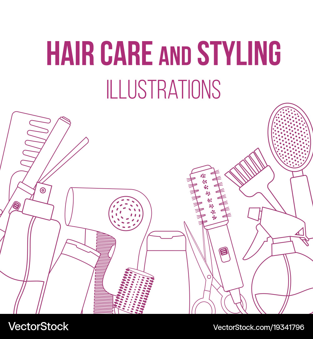 Tools and hair care products Royalty Free Vector Image