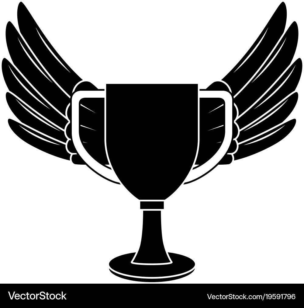 Trophy cup with wings championship award Vector Image