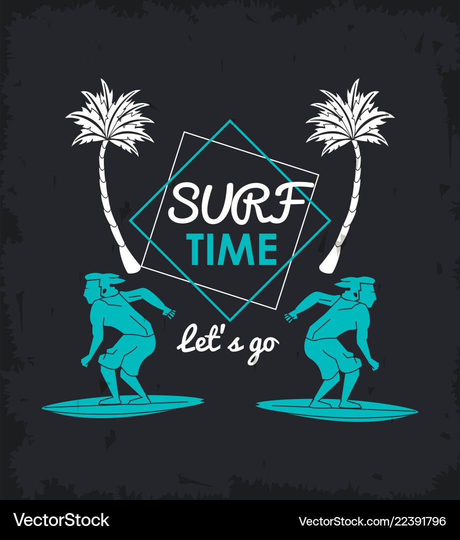 Tropical surfing lifestyle theme Royalty Free Vector Image