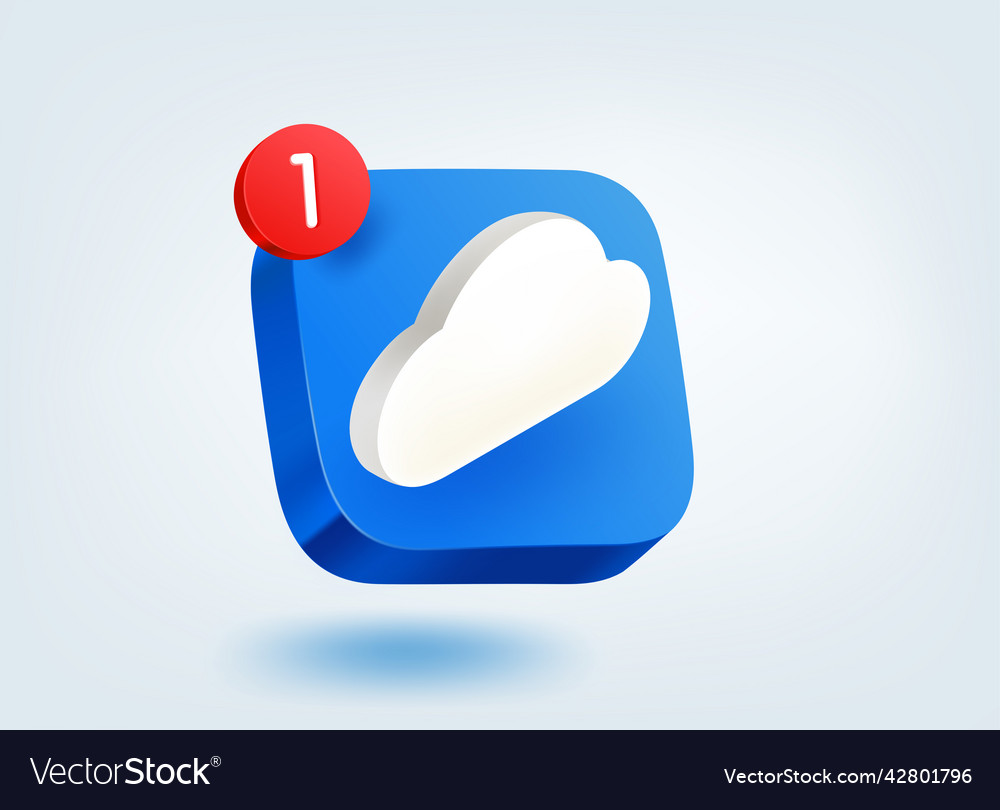 Web cloud storage concept 3d mobile application Vector Image