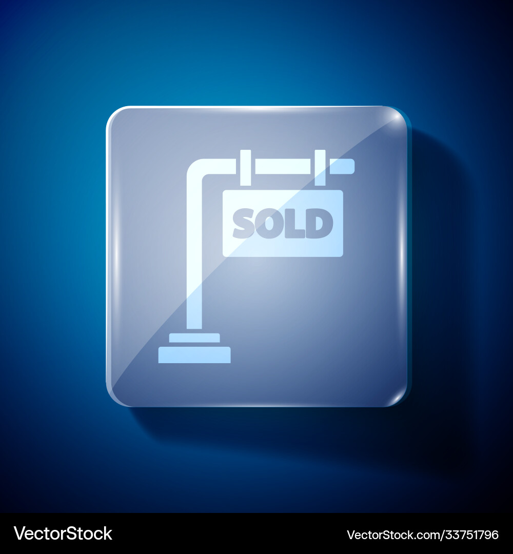 White hanging sign with text sold icon isolated Vector Image
