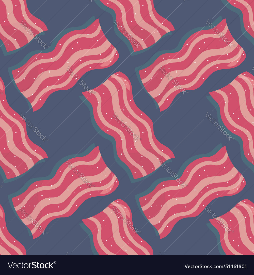 Bacon pattern on white background Royalty Free Vector Image
