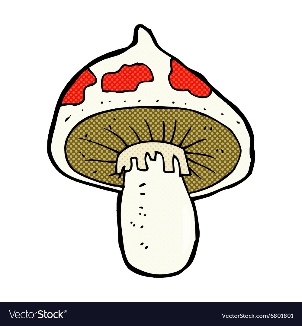 Comic cartoon toadstool Royalty Free Vector Image