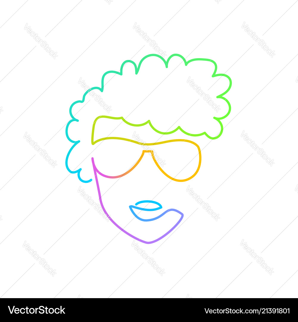 Continuous bright gradient line face in sun Vector Image