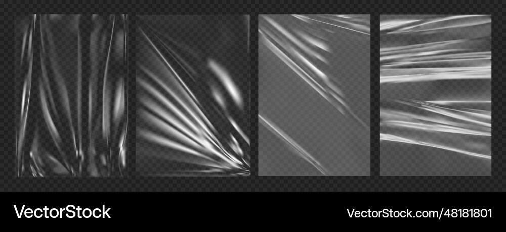 Crumpled plastic glued paper wrinkled foil Vector Image