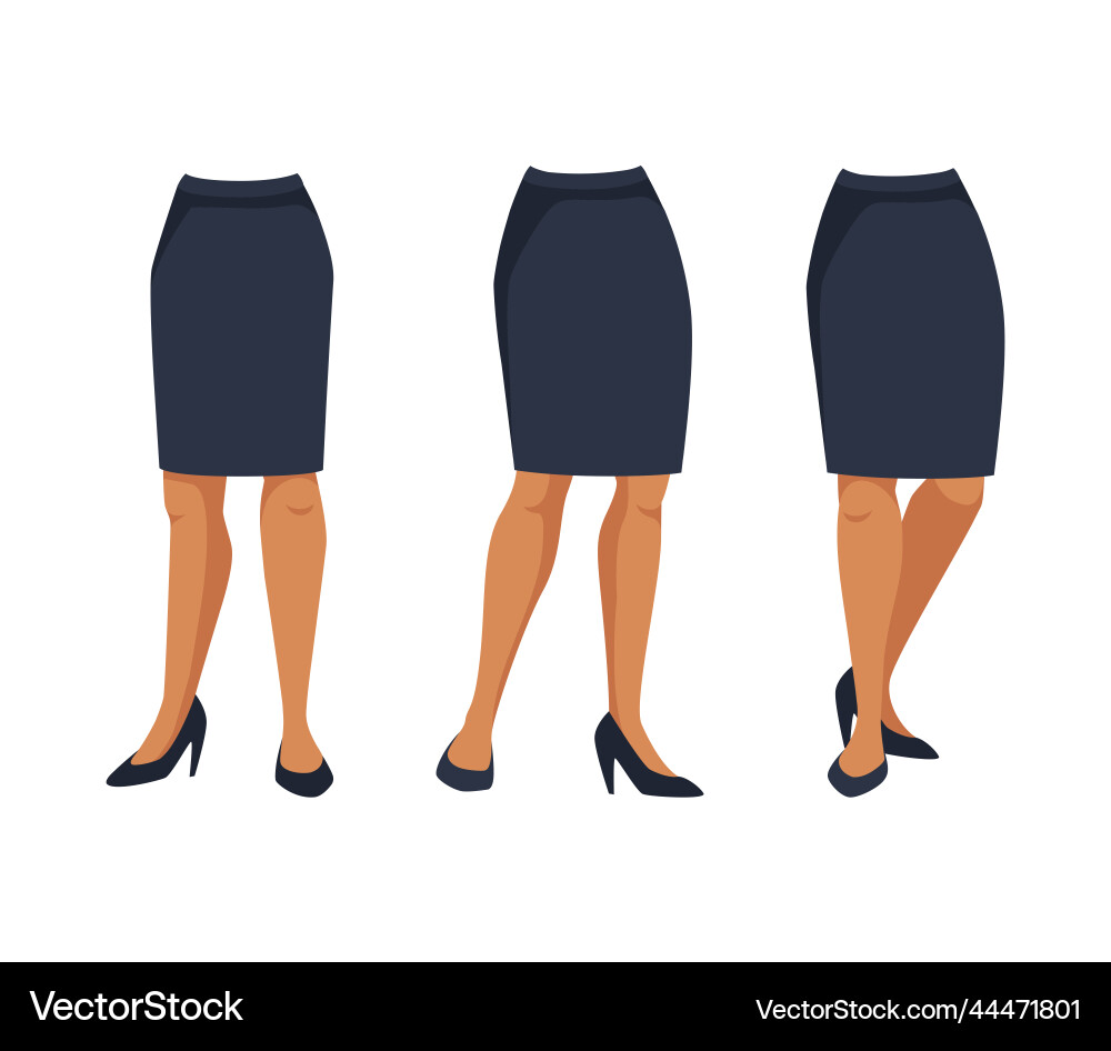 Office woman legs as constructor and creation body