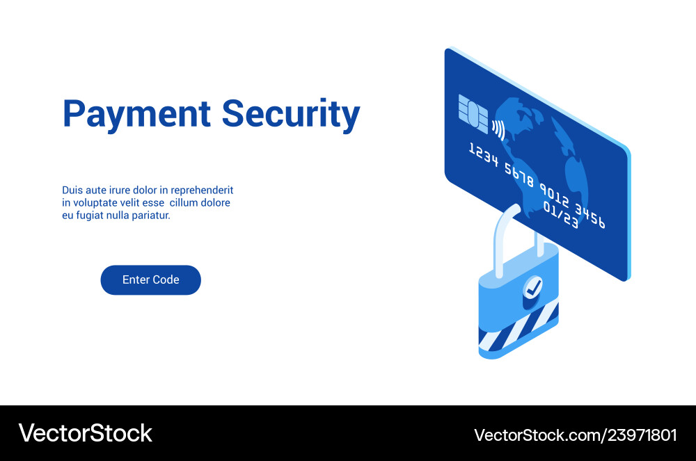 Payment security 3d template 2 Royalty Free Vector Image