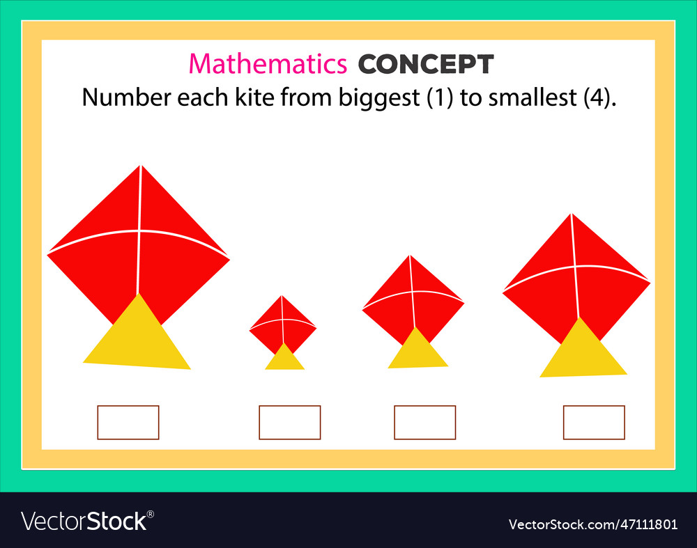 Pre math concepts big small Royalty Free Vector Image