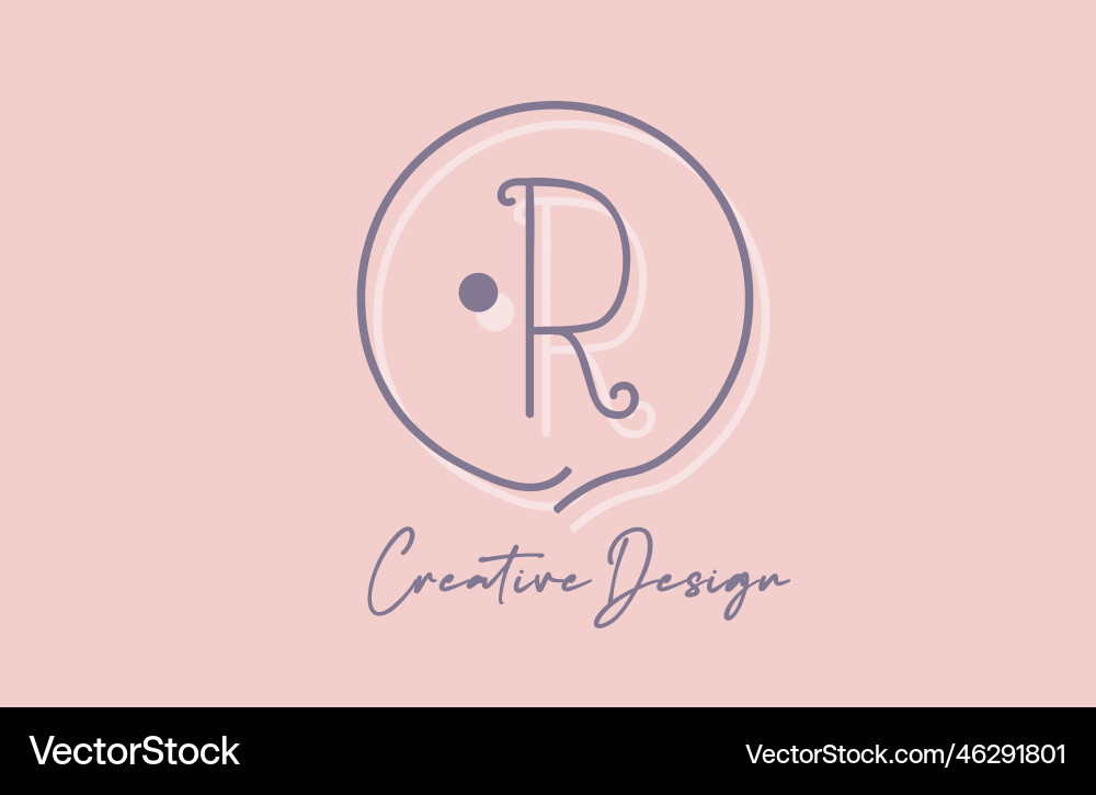 R alphabet letter logo icon design with line dot Vector Image