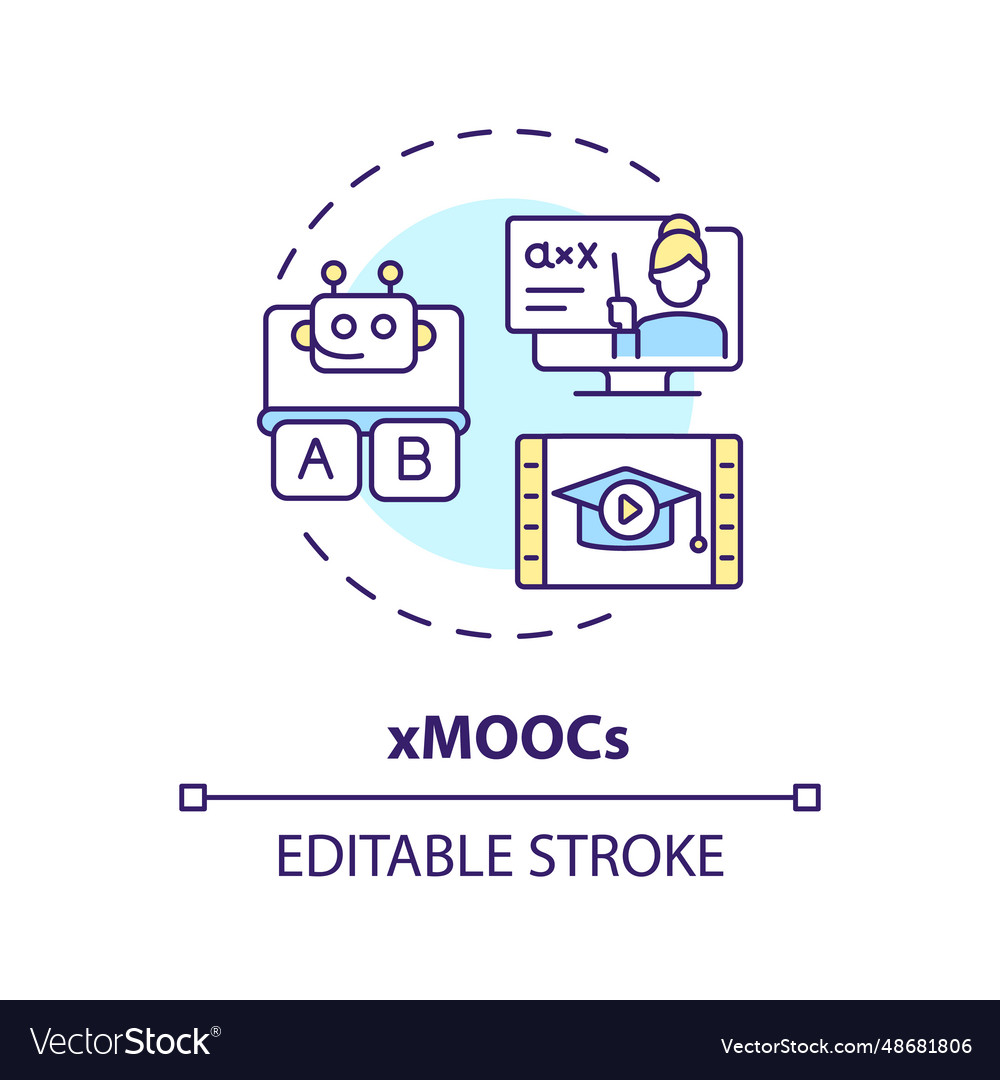 2d customizable colorful thin linear icon xmoocs Vector Image 2d customizable colorful thin linear icon xmoocs Vector Image