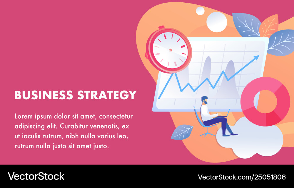 Business success strategy poster template Vector Image