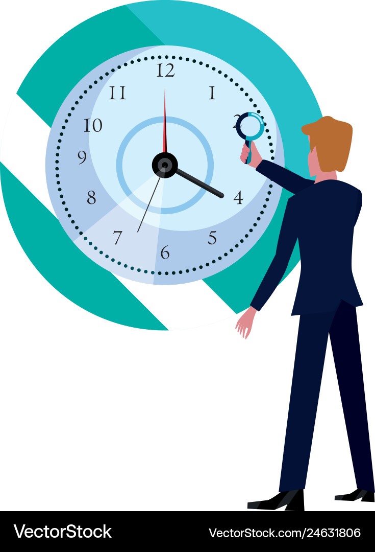 Businessman with magnifier Royalty Free Vector Image