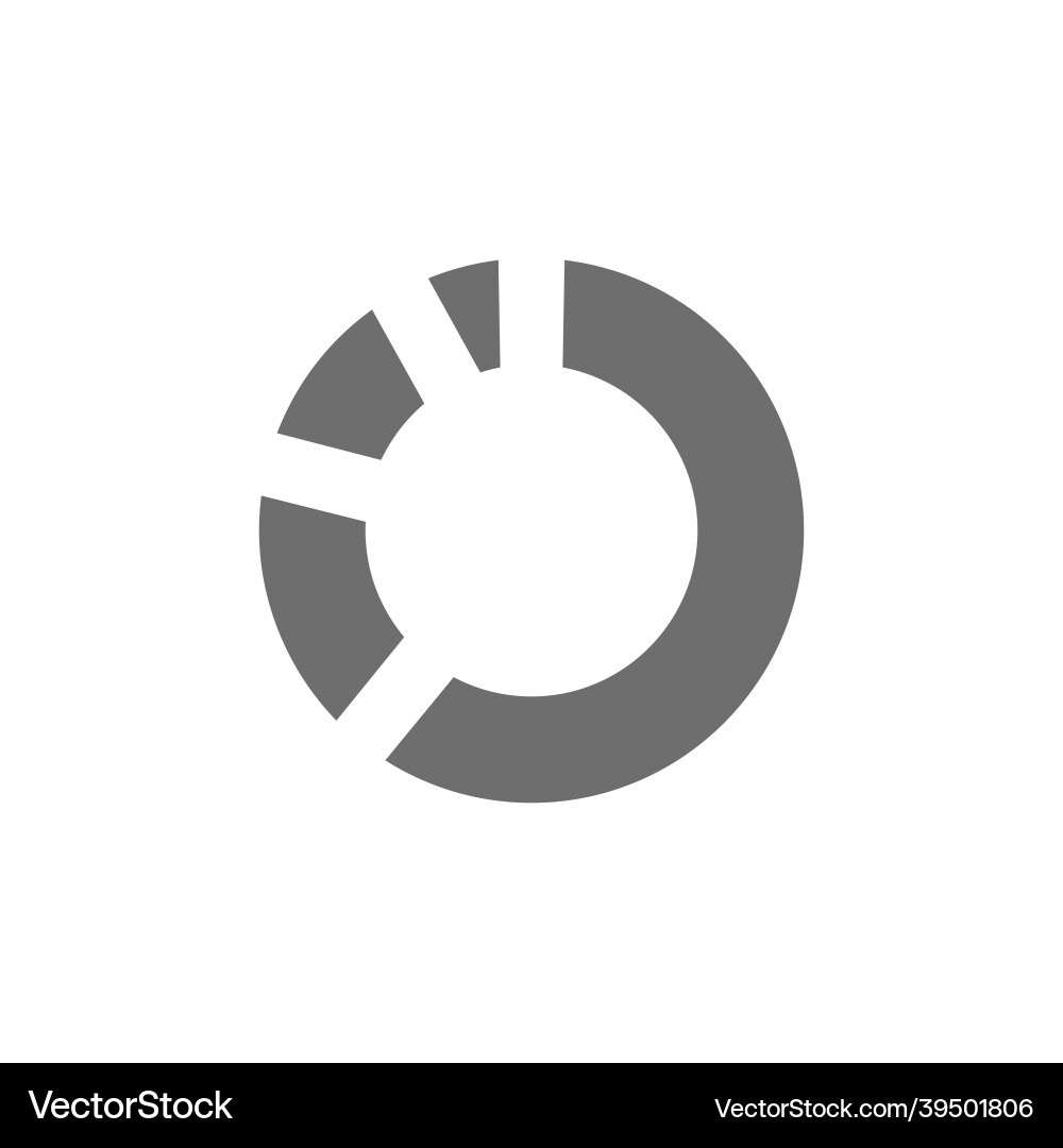 Circle percentage diagram grey icon isolated Vector Image