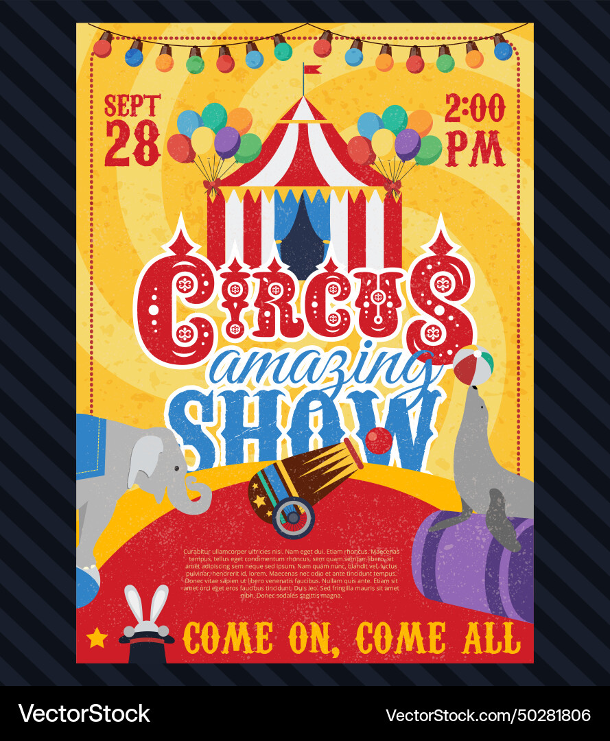 Circus vintage poster Royalty Free Vector Image