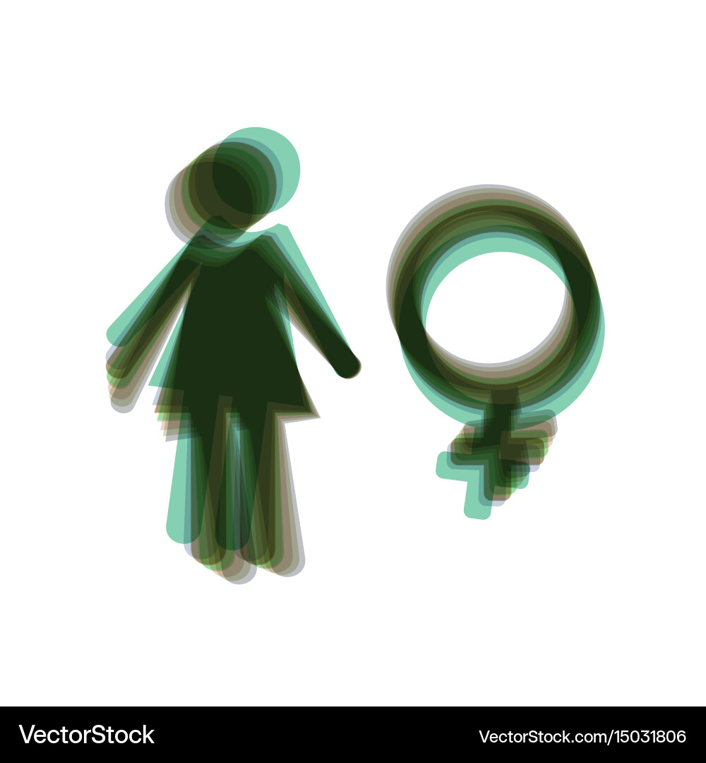 Female sign colorful icon Royalty Free Vector Image