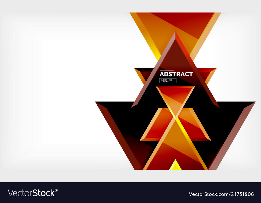 Flying triangles composition geometric background Vector Image