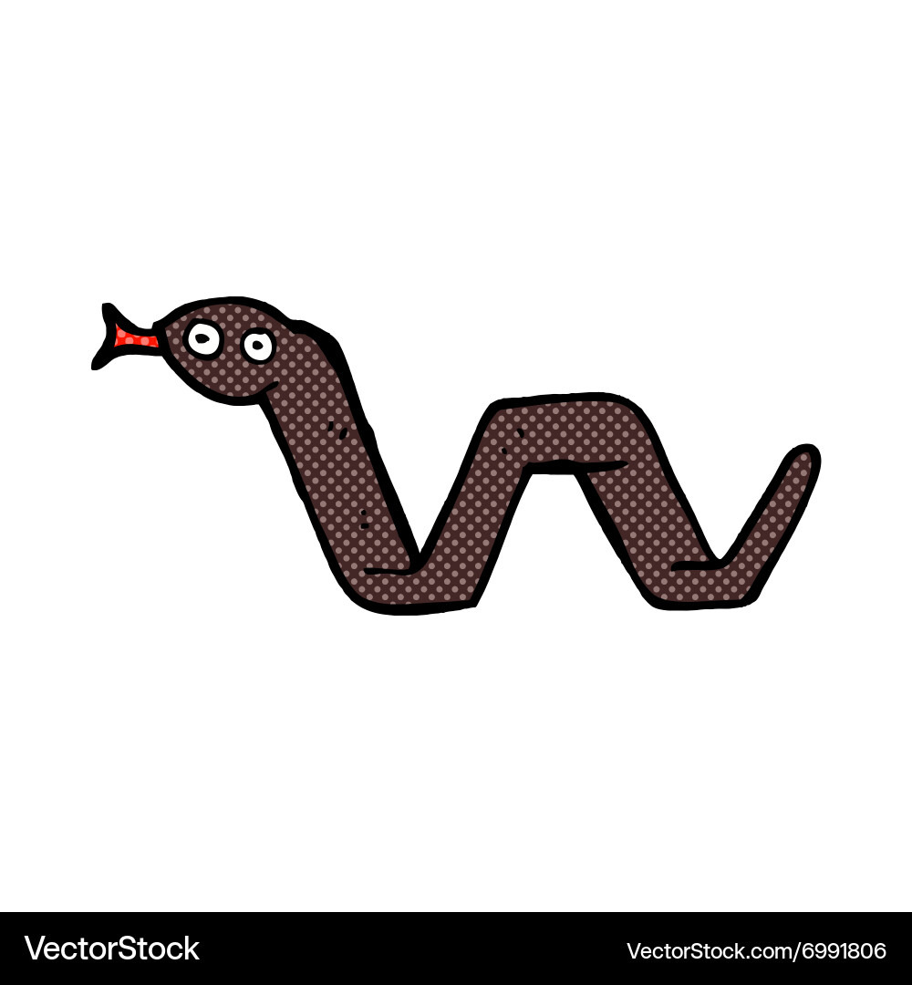 Funny comic cartoon snake Royalty Free Vector Image