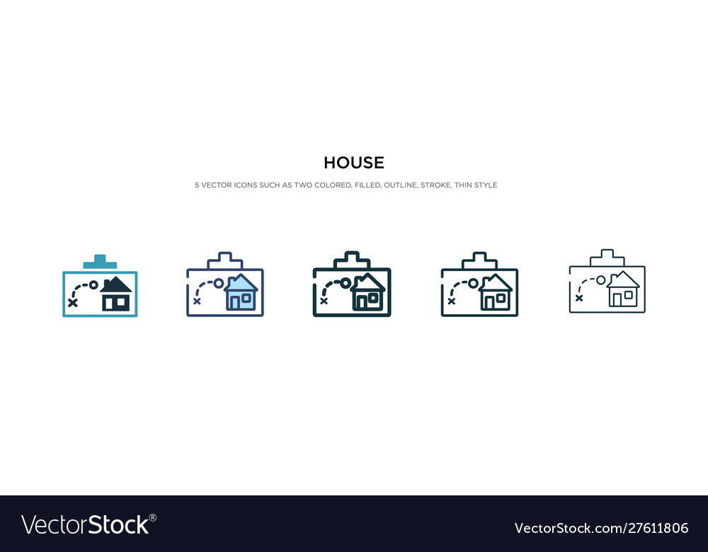 House icon in different style two colored Vector Image