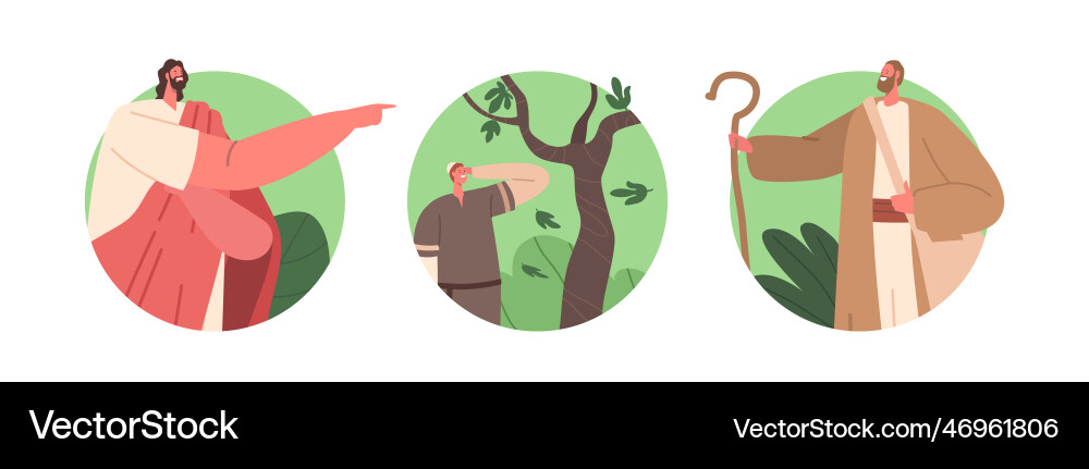 Isolated round icons with jesus christ Royalty Free Vector