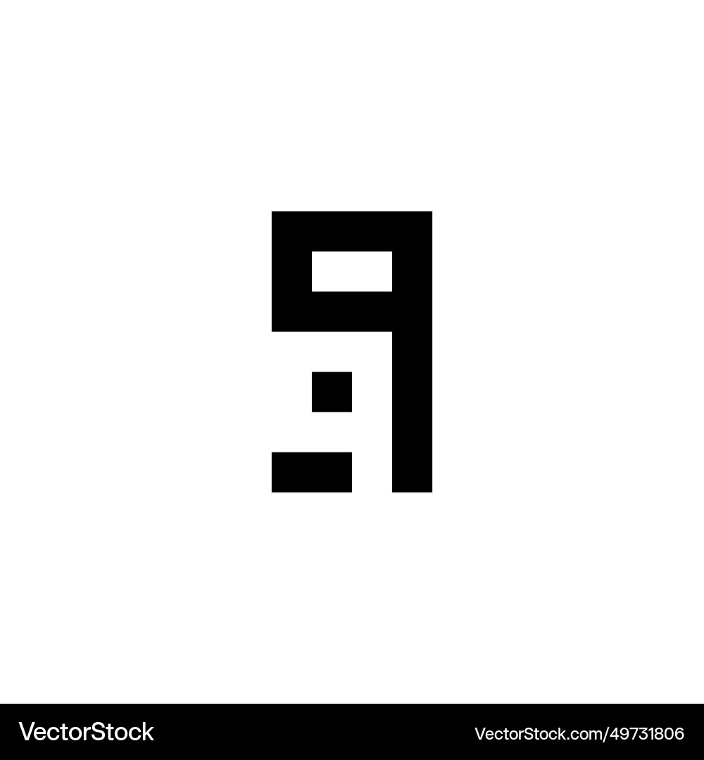 Letter q g square geometric symbol simple logo Vector Image