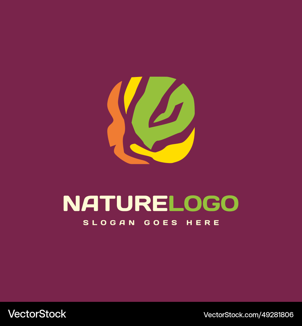 Nature round logo design for brand identity Vector Image