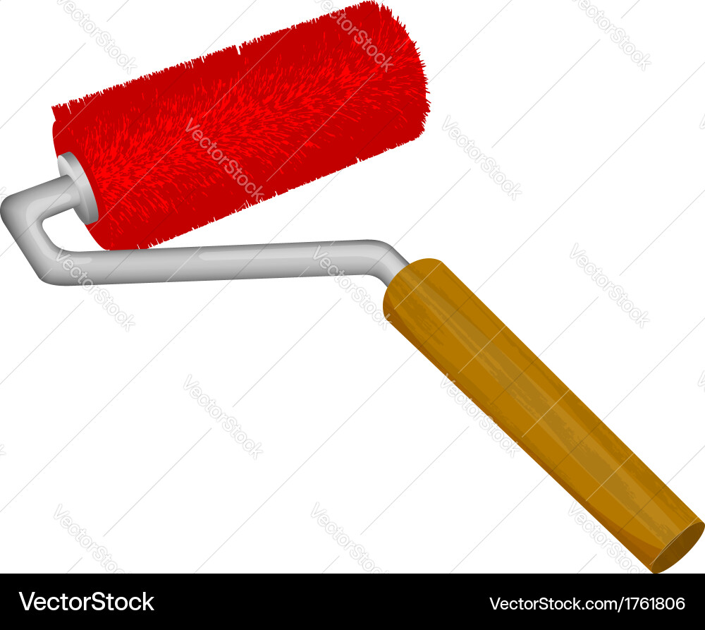 Roller brush Royalty Free Vector Image - VectorStock