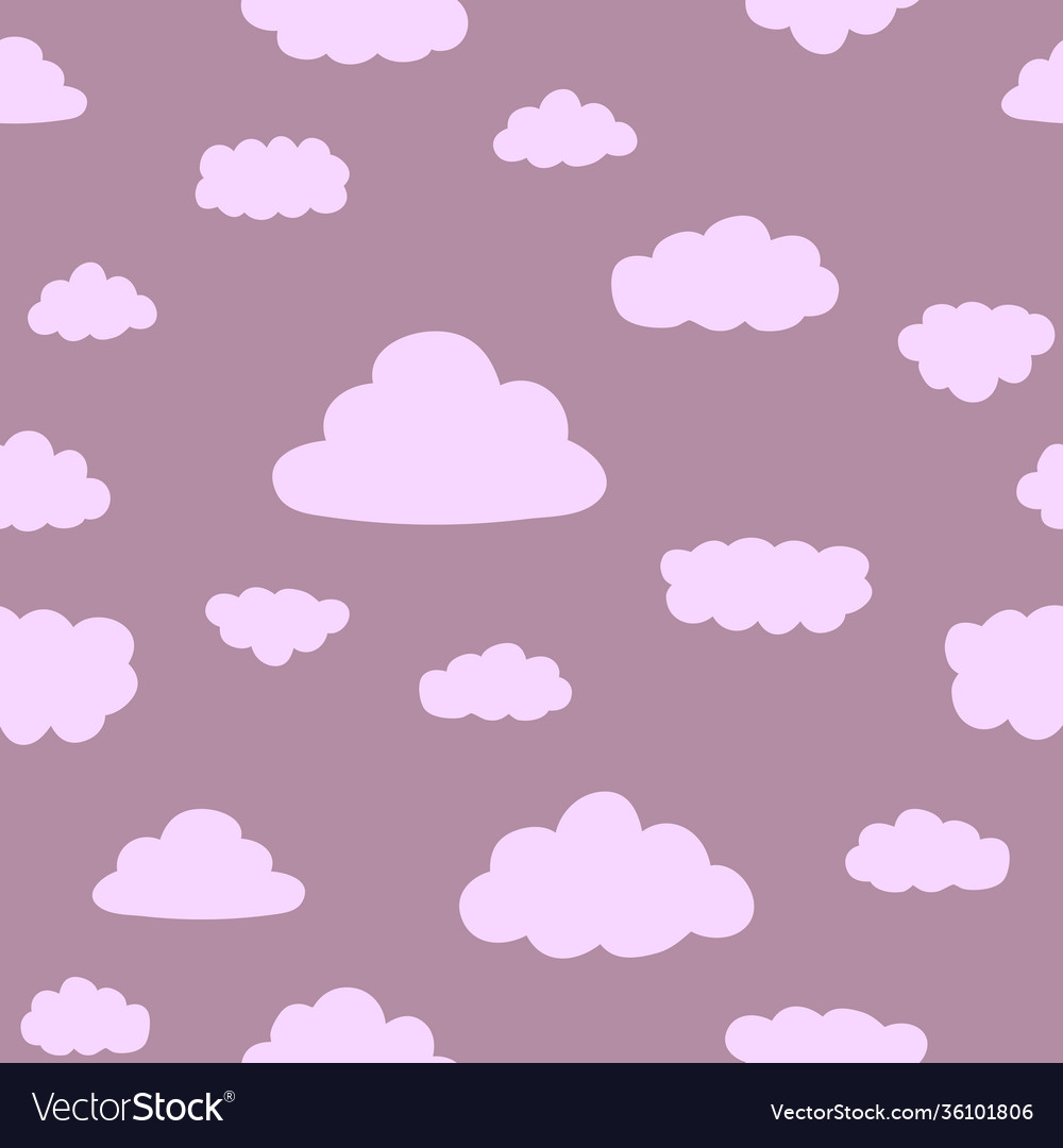 Simple cloud doodle repeat pattern design Vector Image