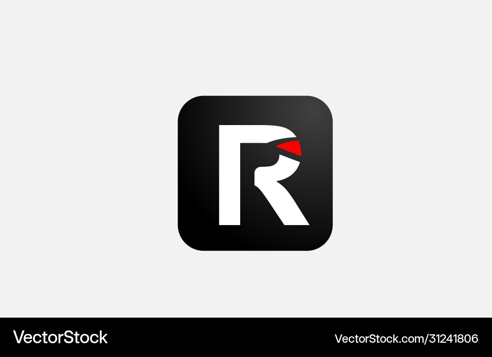 Simple red white r alphabet letter logo icon Vector Image