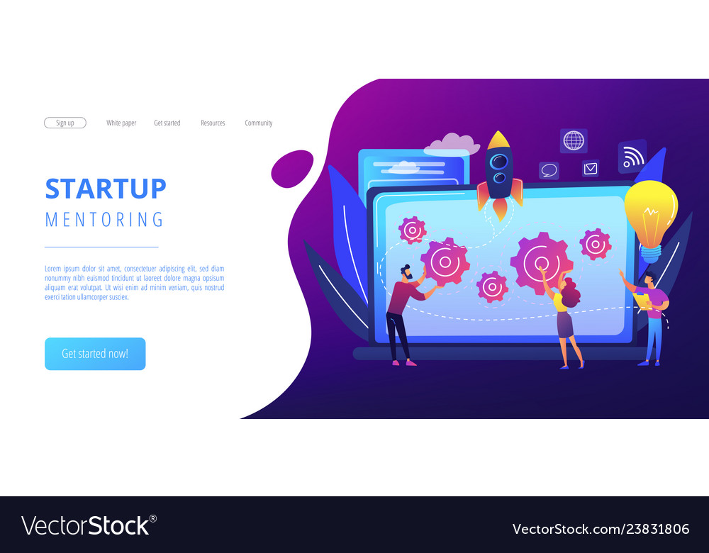 Startup accelerator concept landing page Vector Image Startup accelerator concept landing page Vector Image