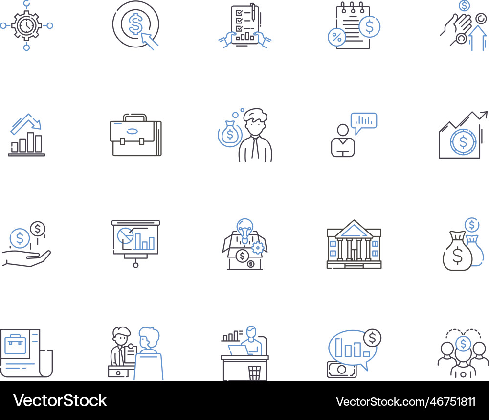 Accounting outline icons collection Royalty Free Vector
