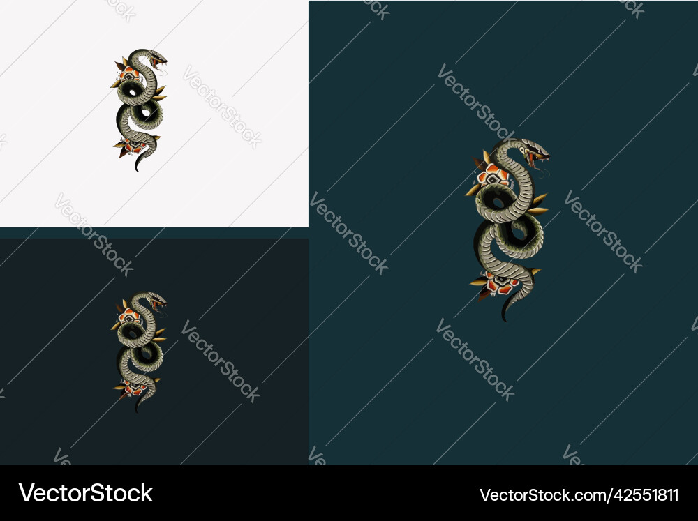 Artwork design of snake angry Royalty Free Vector Image