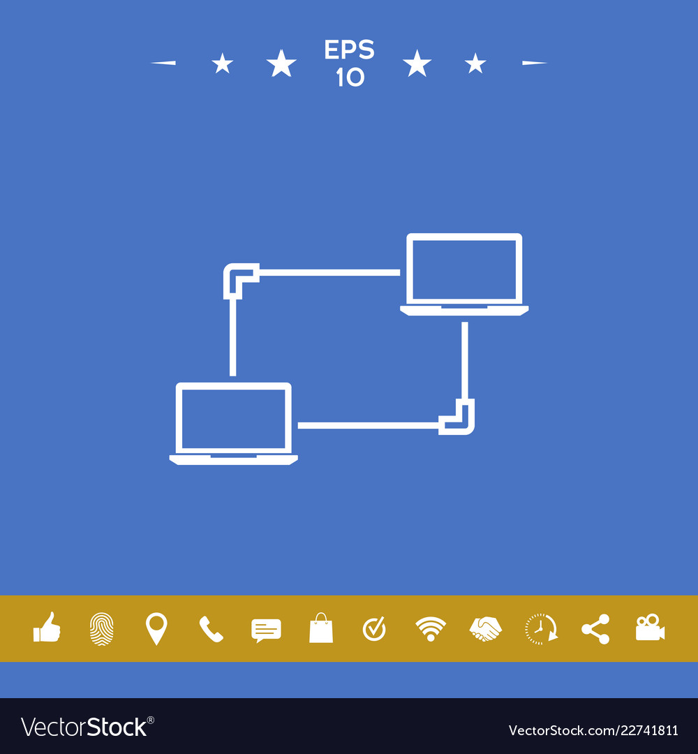 Computer network data exchange transfer concept Vector Image