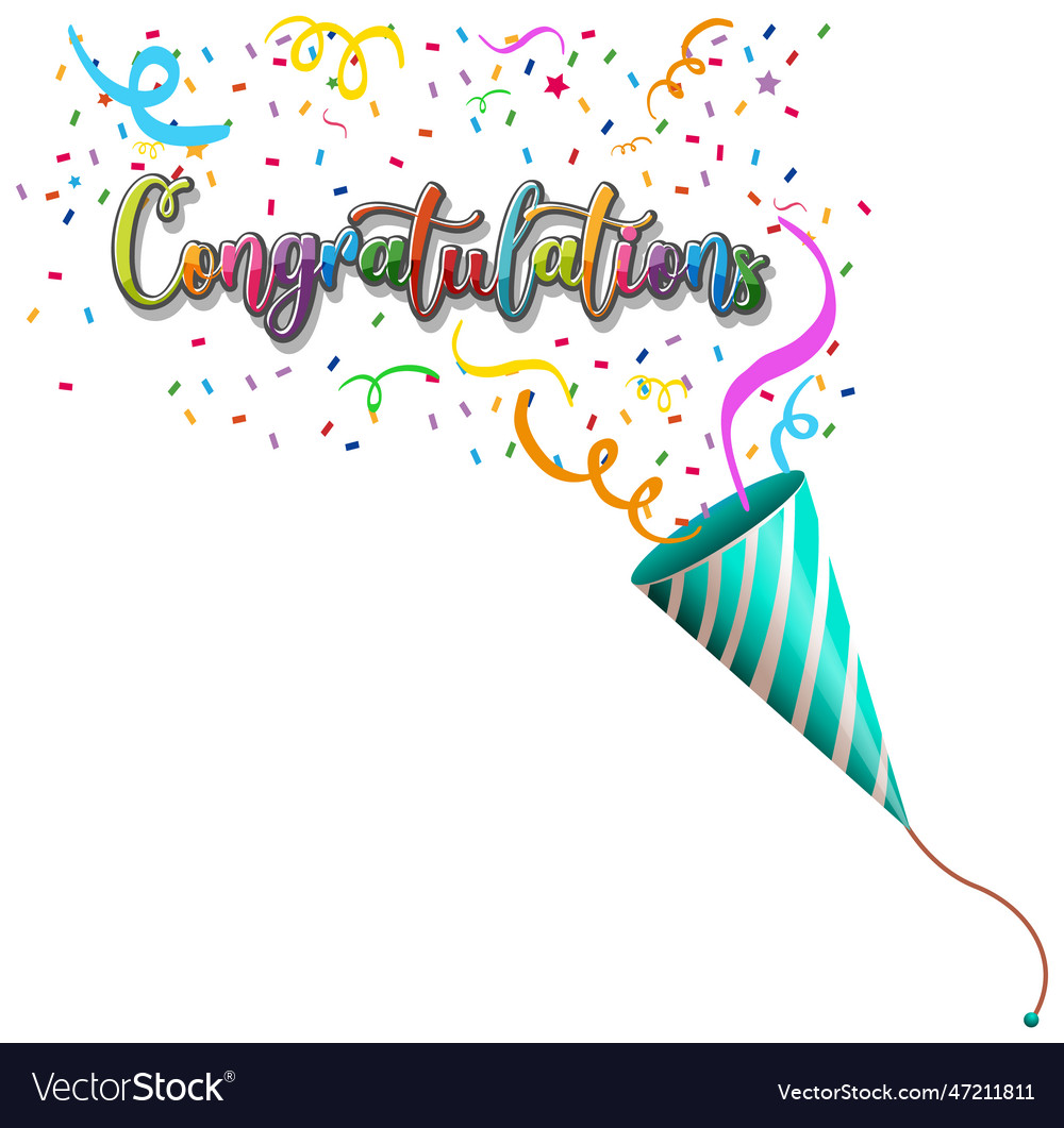 Congratulations text graphics for celebrating Vector Image