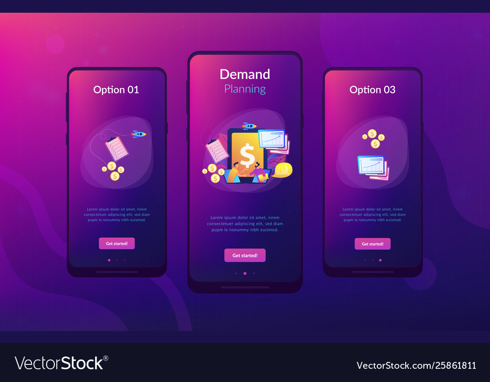Demand planning app interface template Royalty Free Vector Demand planning app interface template Royalty Free Vector
