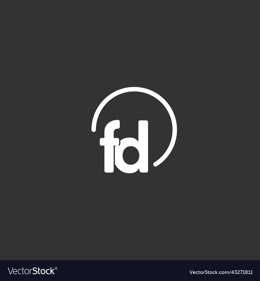 Fd initial logo with rounded circle Royalty Free Vector
