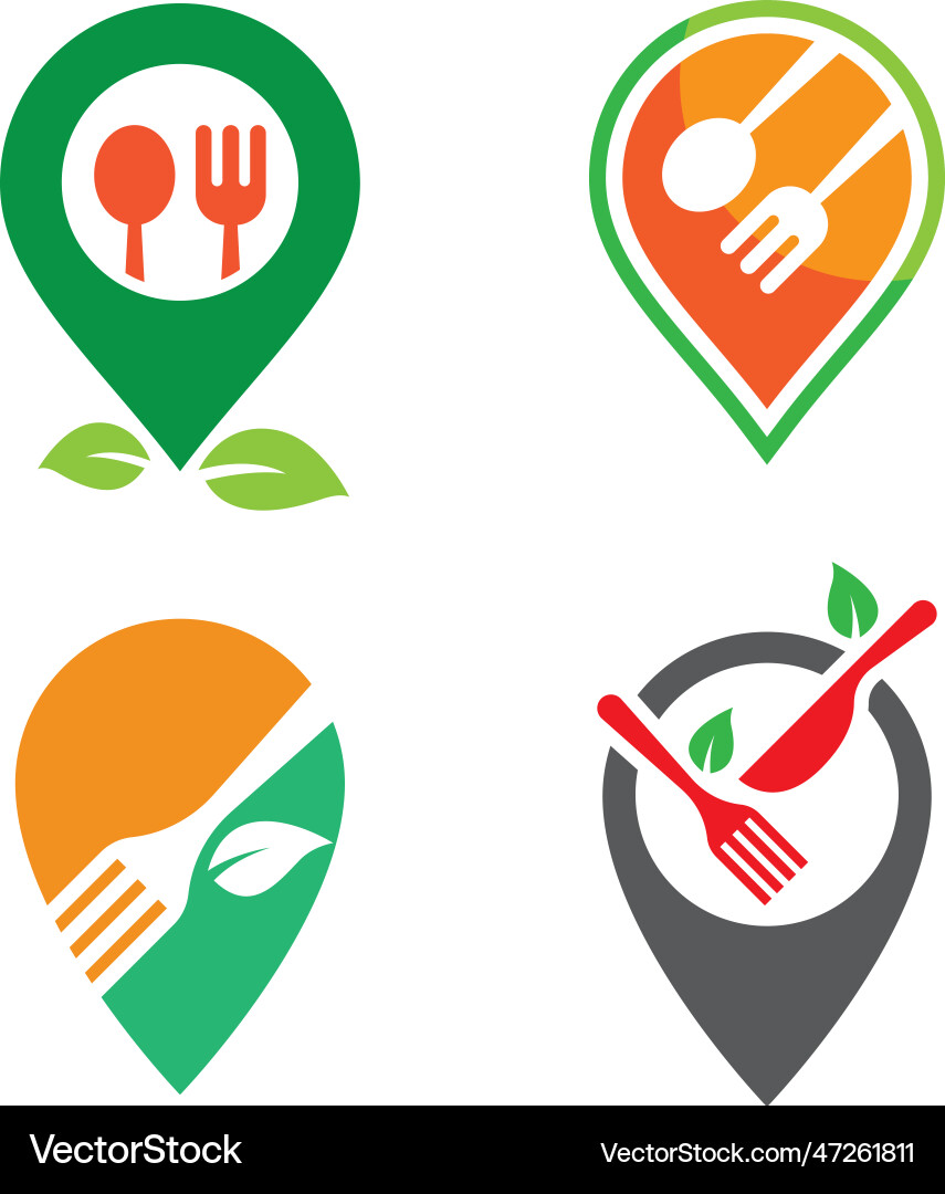 Food point logo images Royalty Free Vector Image