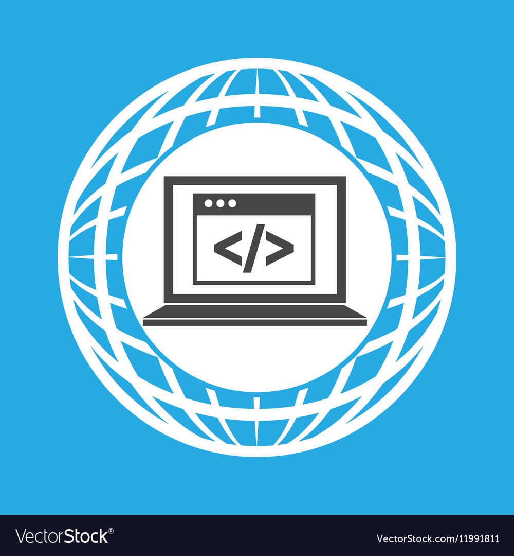 Globe computer web page code communication Vector Image