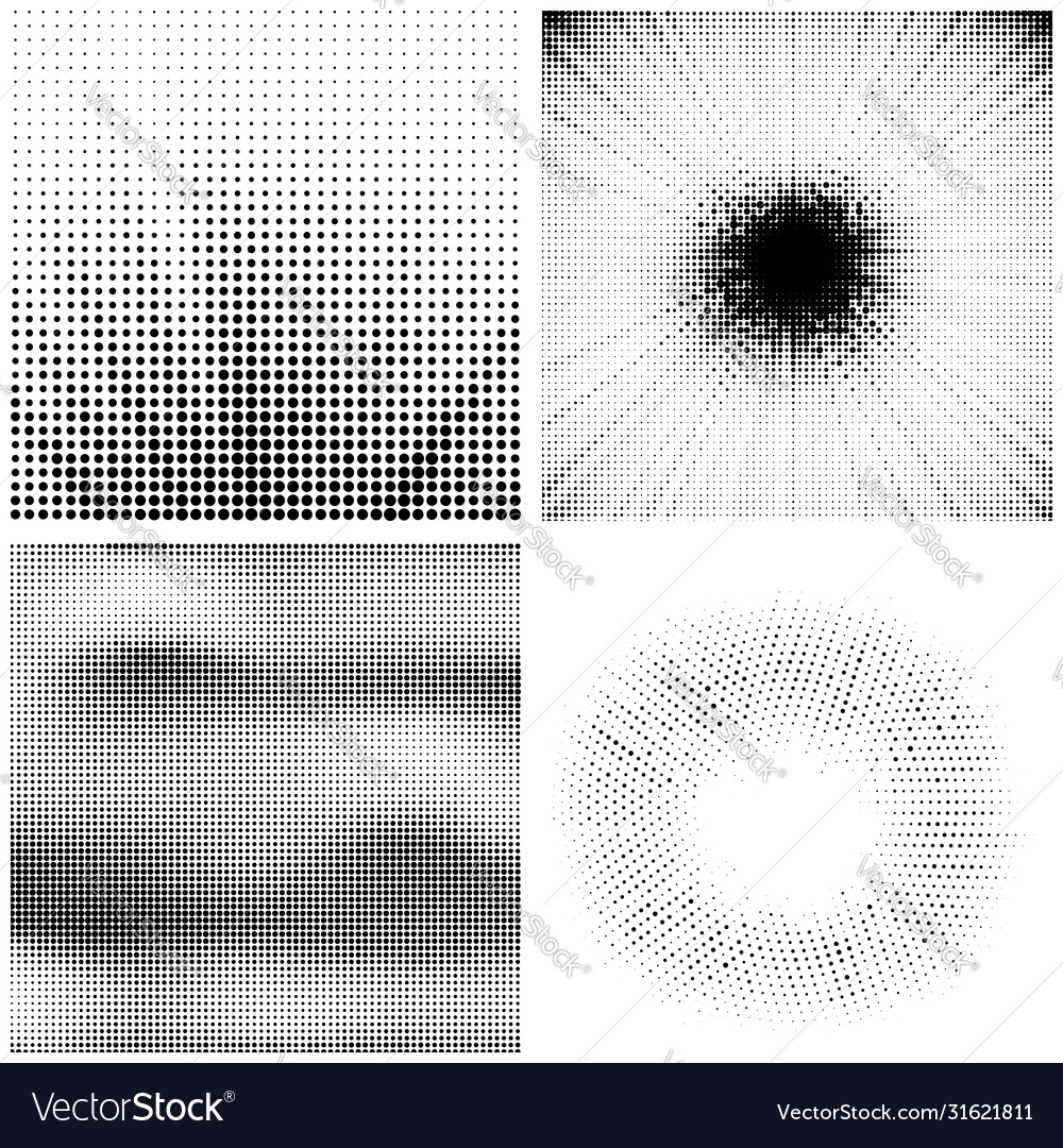 Halftone pattern set dots dotted texture Vector Image Halftone pattern set dots dotted texture Vector Image